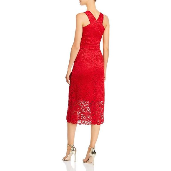 Sam Edelman | Dresses | Sam Edelman Womens Red Lace High Neck Party ...
